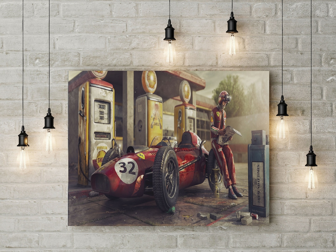 Legend Ferrari Racing Car Canvas Wall Art,formula 1 Canvas Art,vintage ...