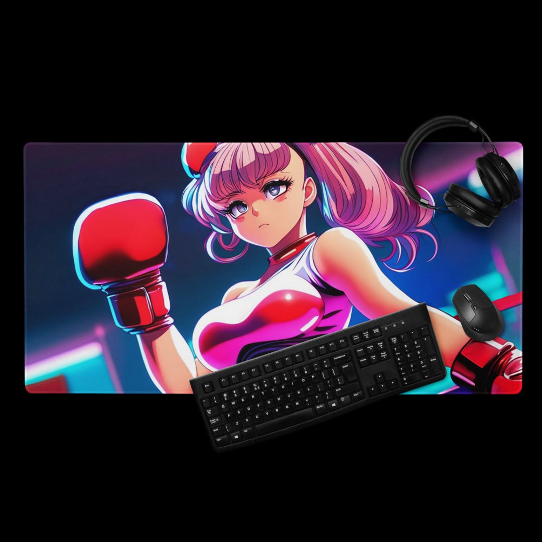 Boxing Waifu Anime Mouse Pad Kawaii Cute Pink Tiddy - Etsy