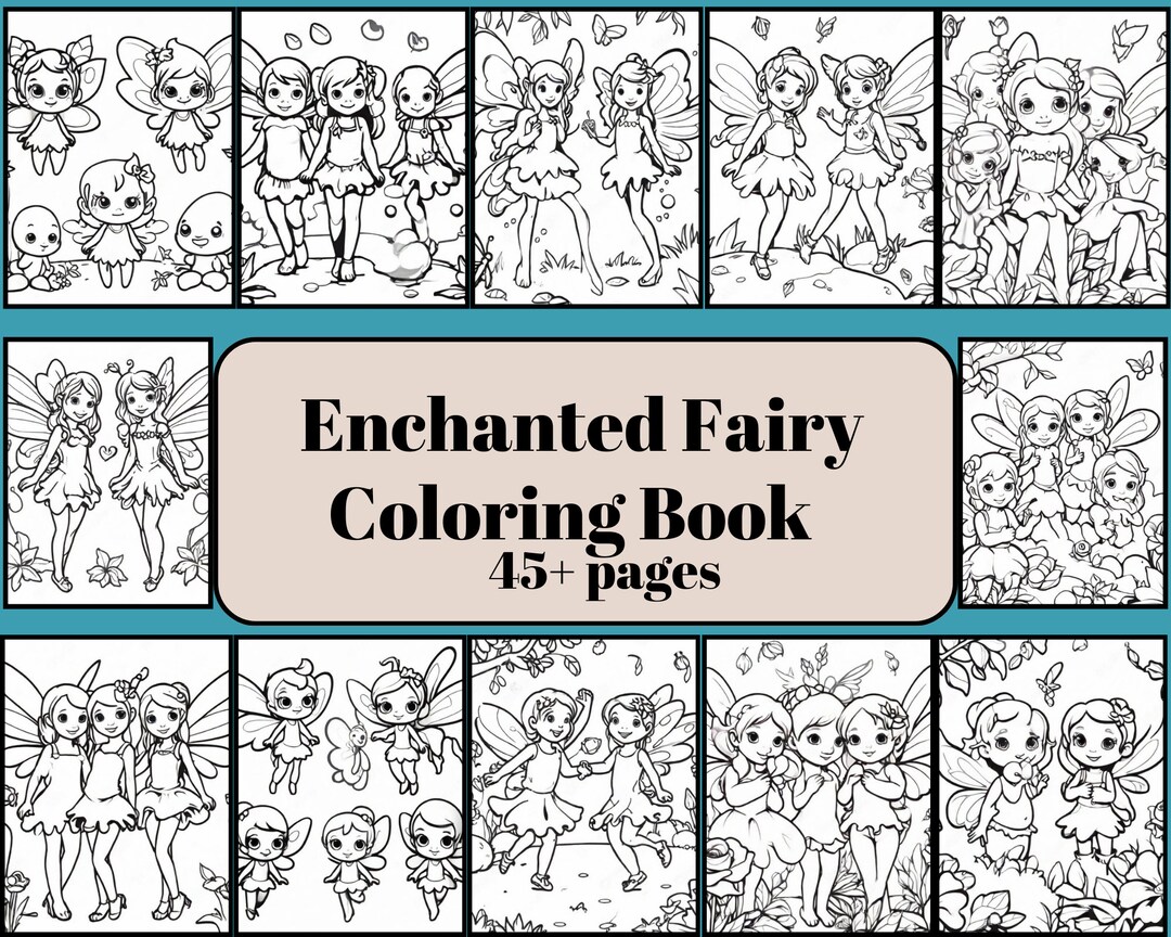 Secret Fairy Land Coloring Book 50 Images Enchanted Fairy Princess - Etsy