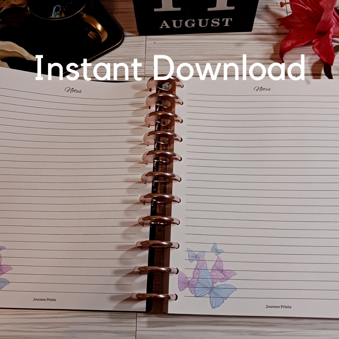 Butterfly Note Pages 4 Pages Instant Download Journal Pages, Note ...