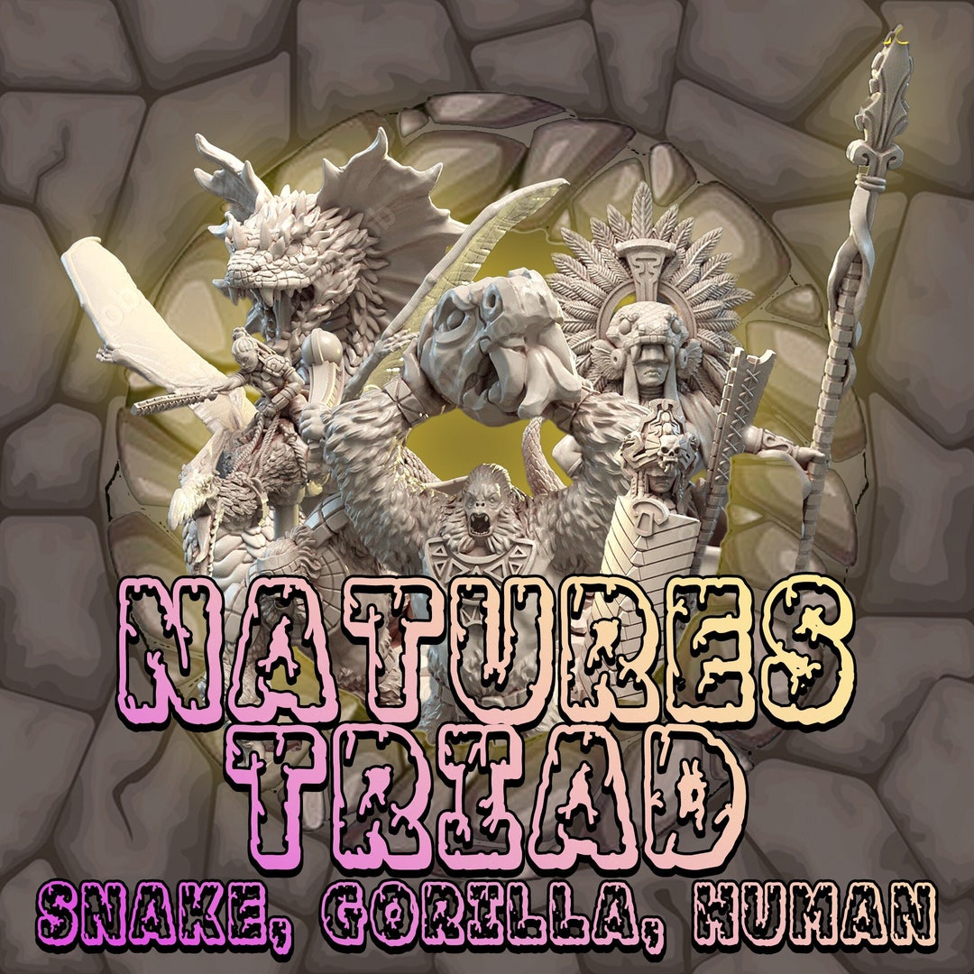 Nature's Triad: Snake Gorilla Human STL Pack High - Etsy