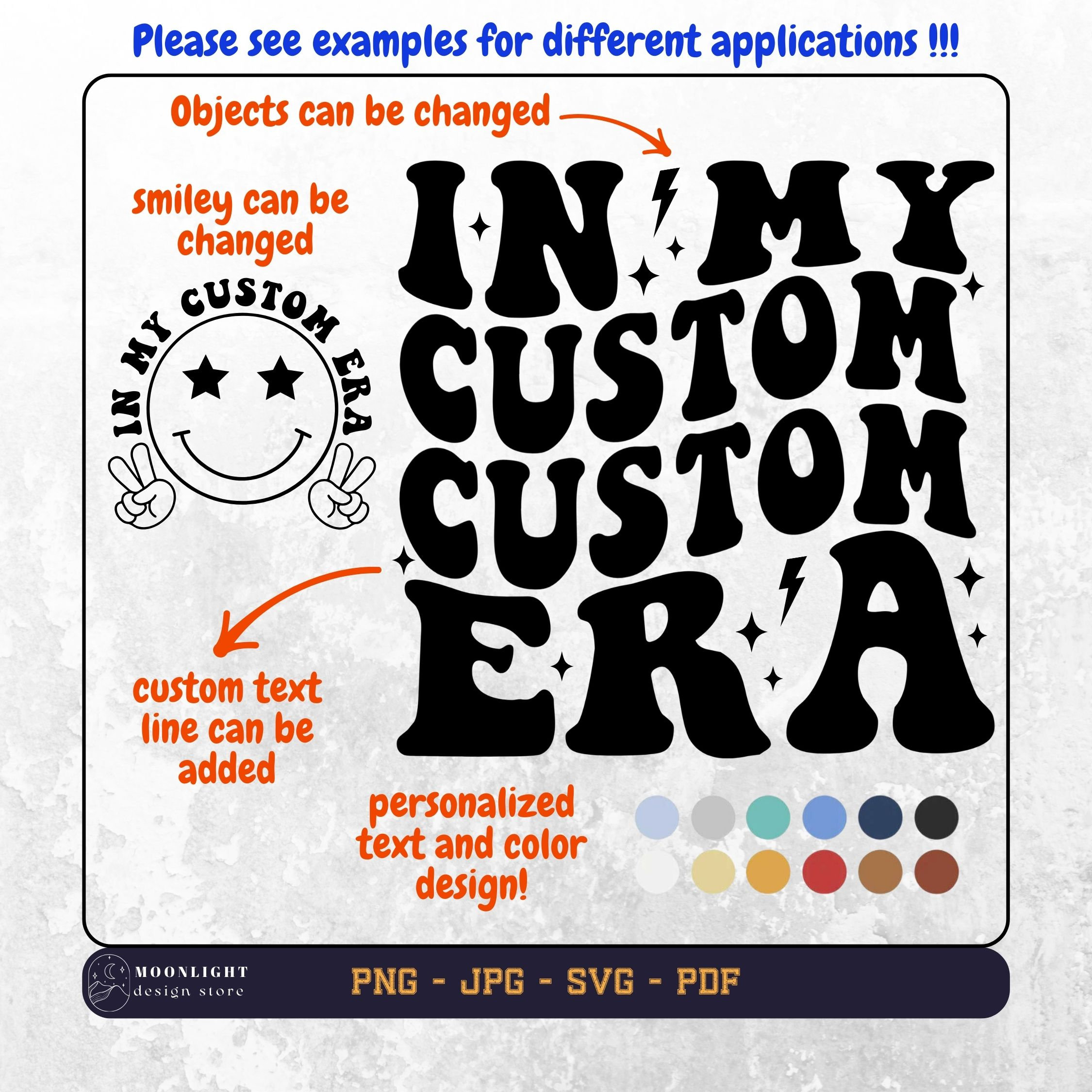 In My Custom Custom Era Svg, in My Custom Custom Era Png, Custom Wavy Text Svg, Personalized ...
