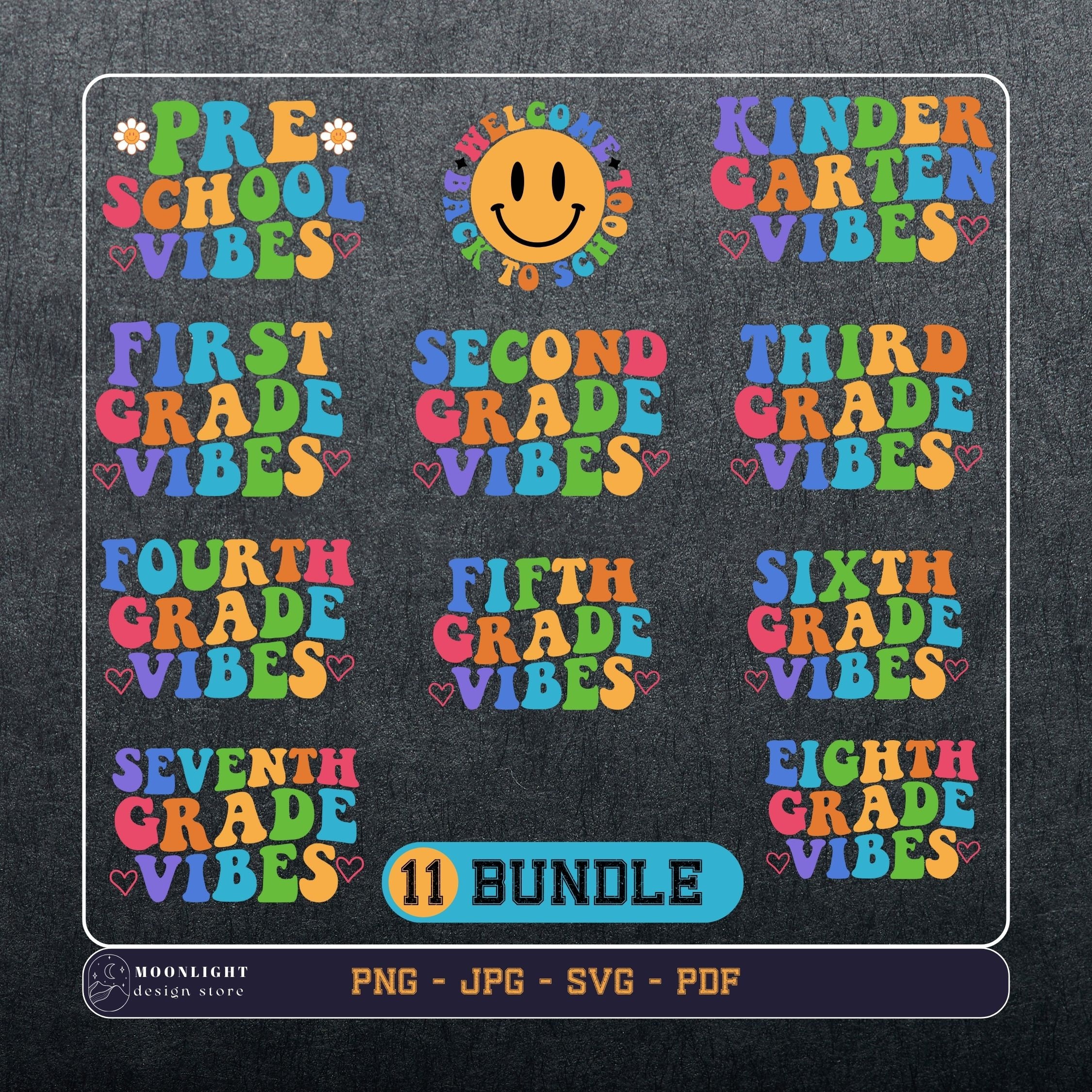 Back to School Svg Png Bundle, Kindergarten Svg, Pre School Svg, School ...