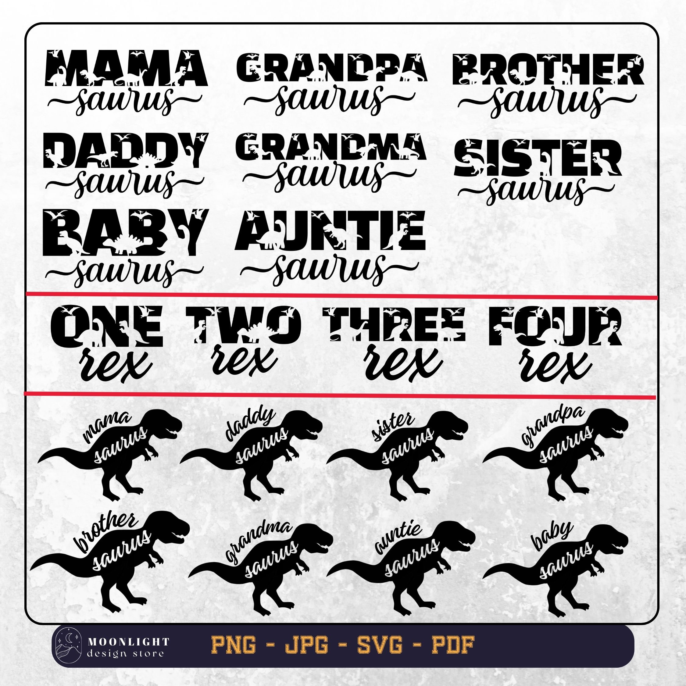 Family Saurus Bundle Svg Png, Dinosaur Family Svg Png, Mama Saurus Svg ...