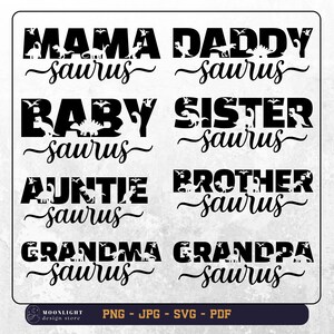 Family Saurus Bundle Svg Png, Dinosaur Family Svg Png, Mama Saurus Svg ...