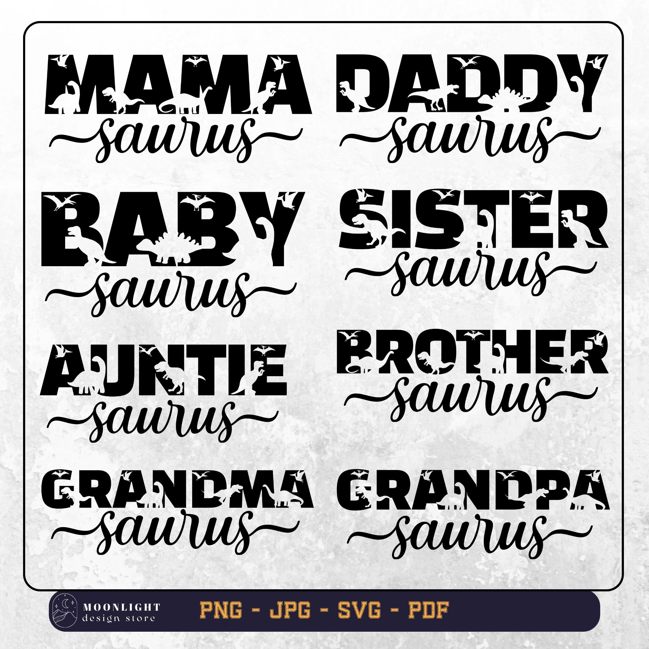 Family Saurus Bundle Svg Png, Dinosaur Family Svg Png, Mama Saurus Svg ...