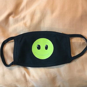 Hand-drawn Smiley Face Mask - Etsy