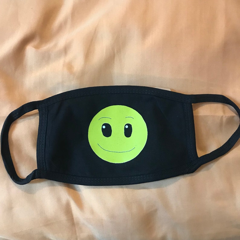 Hand-drawn Smiley Face Mask - Etsy