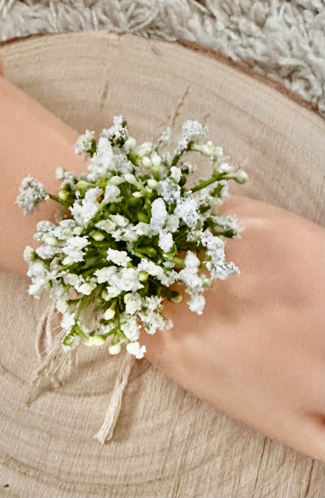 White Artificial Gypsophila Corsages and Buttonholes for Bridesmaids ...