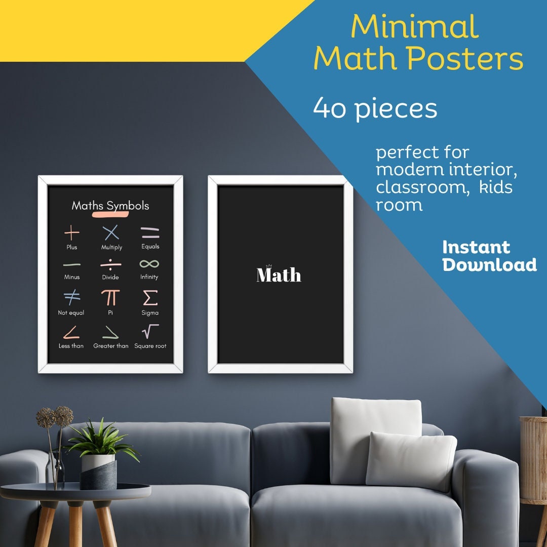 Minimalist Math Posters | Math Classroom Decor | Math Wall Art | Math ...