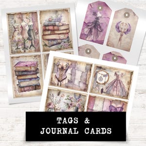 Vintage Sewing Junk Journal Kit, Purple Ephemera (digital Download) - Etsy