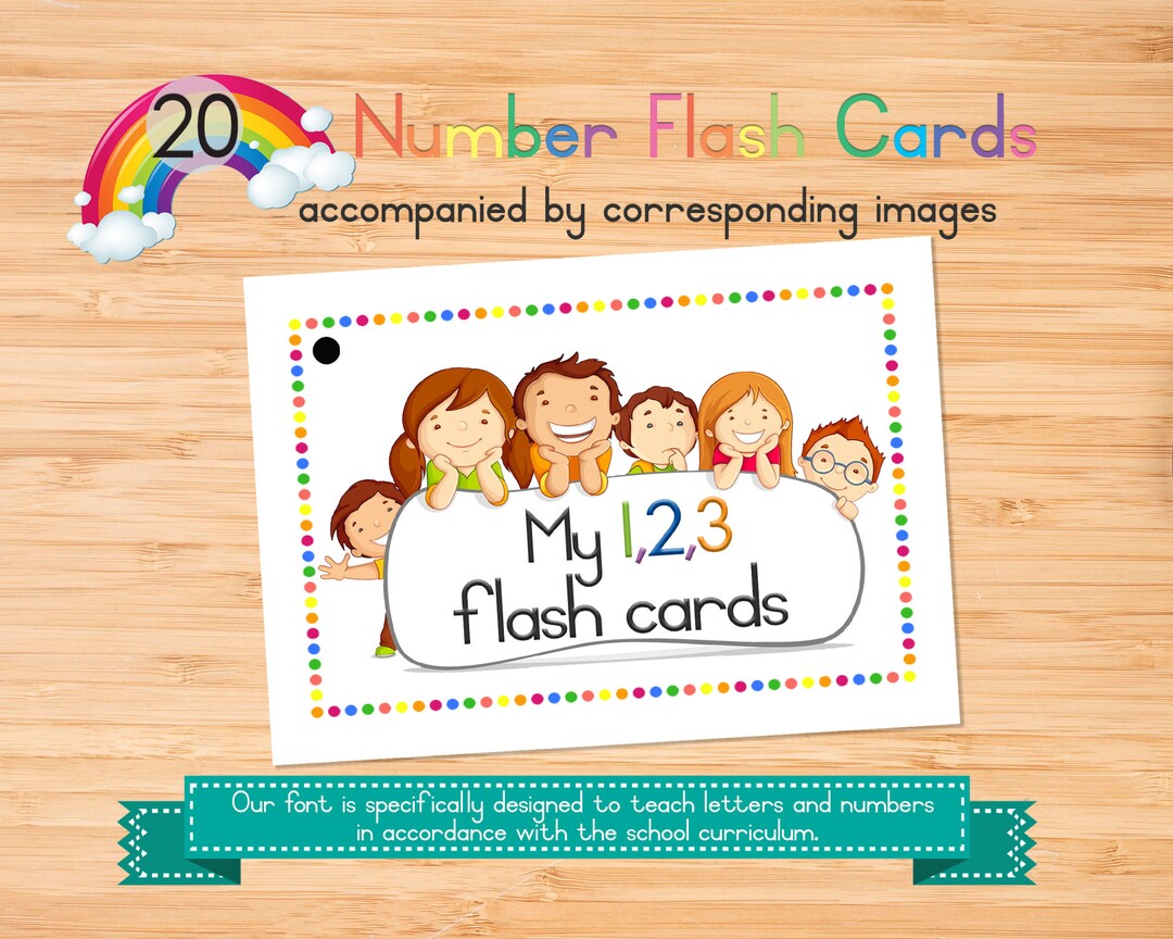 20 Number Flash Card, Ready to Print, Instant Digital Printable. - Etsy