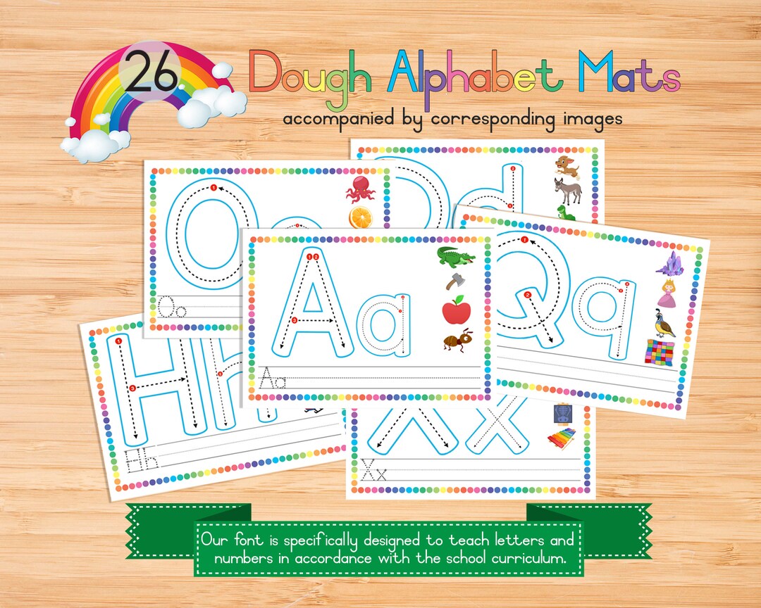 Alphabet Play Dough Mat, Tracing Mats,letter Formation,fine Motor ...