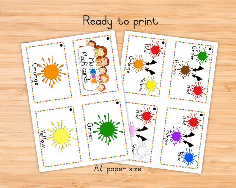 A5 Color Mixing Flash Cards, Set of 24. Instand Printing, Digital ...
