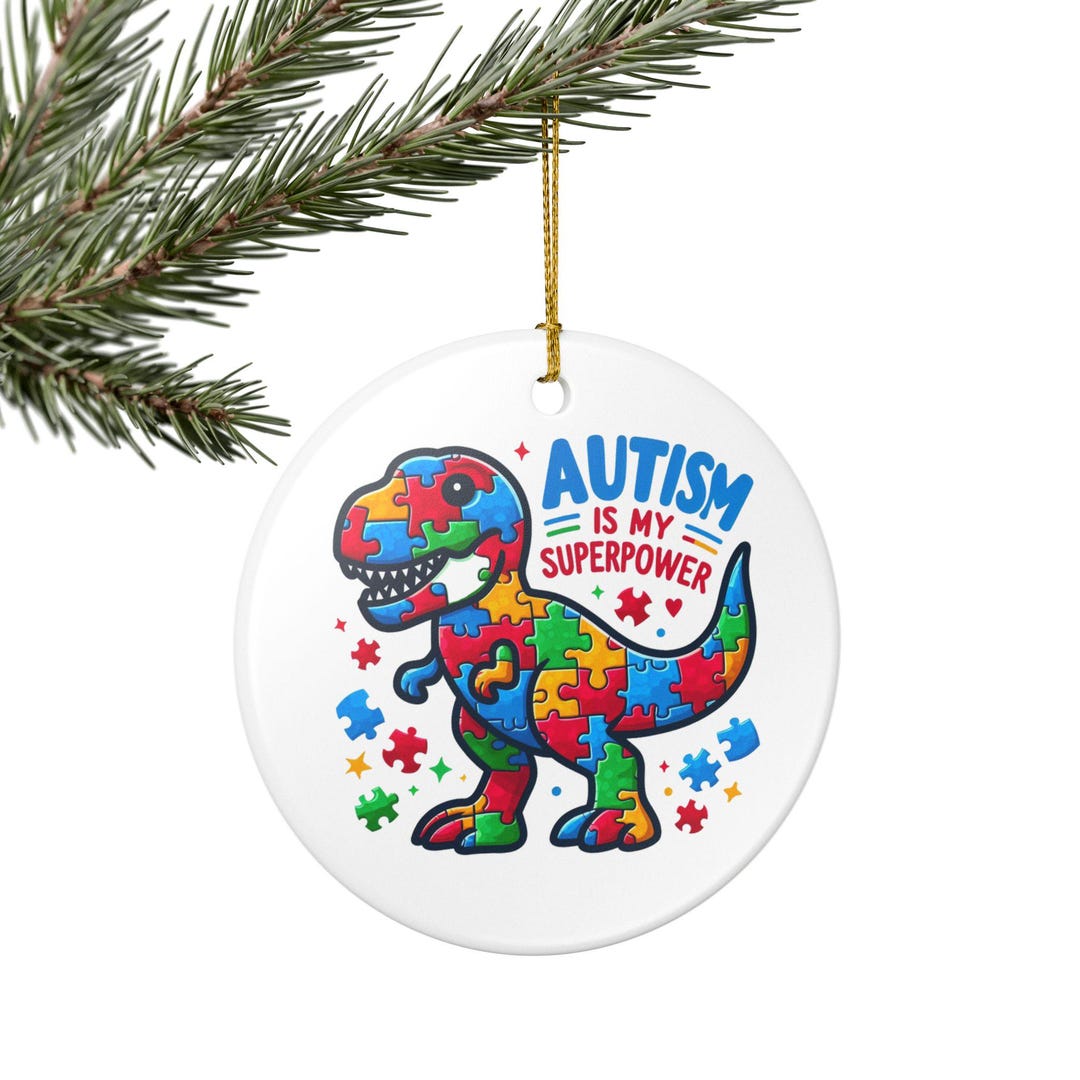 Dinosaur Autism Superpower Ornament: Ceramic Kids Room Decor - Etsy