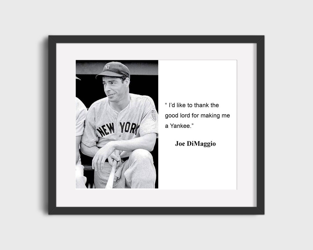16x20 Framed Joe Dimaggio Quote I'd Like to Thank the Good Lord for ...