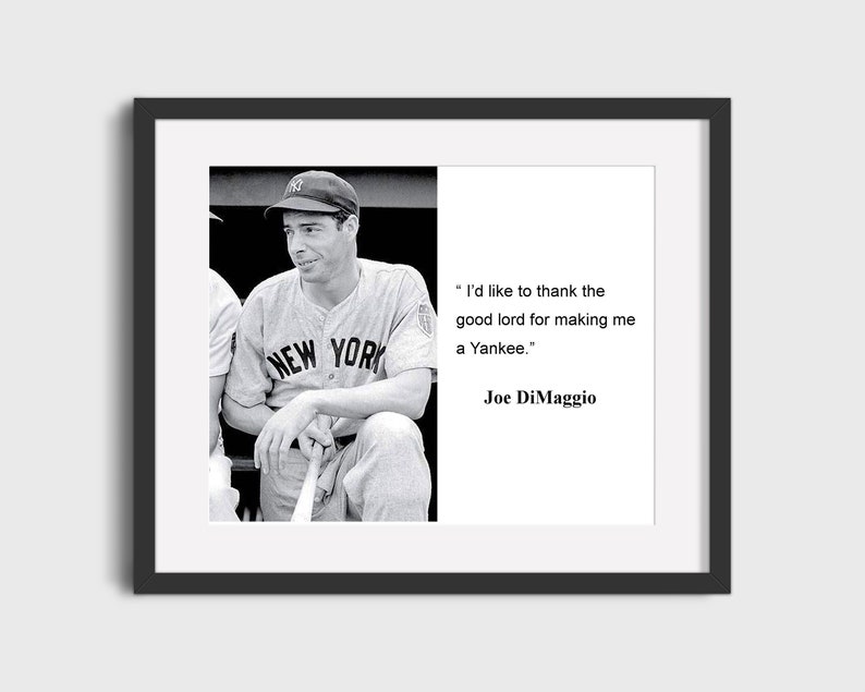 16x20 Framed Joe Dimaggio Quote I'd Like to Thank the Good Lord for ...