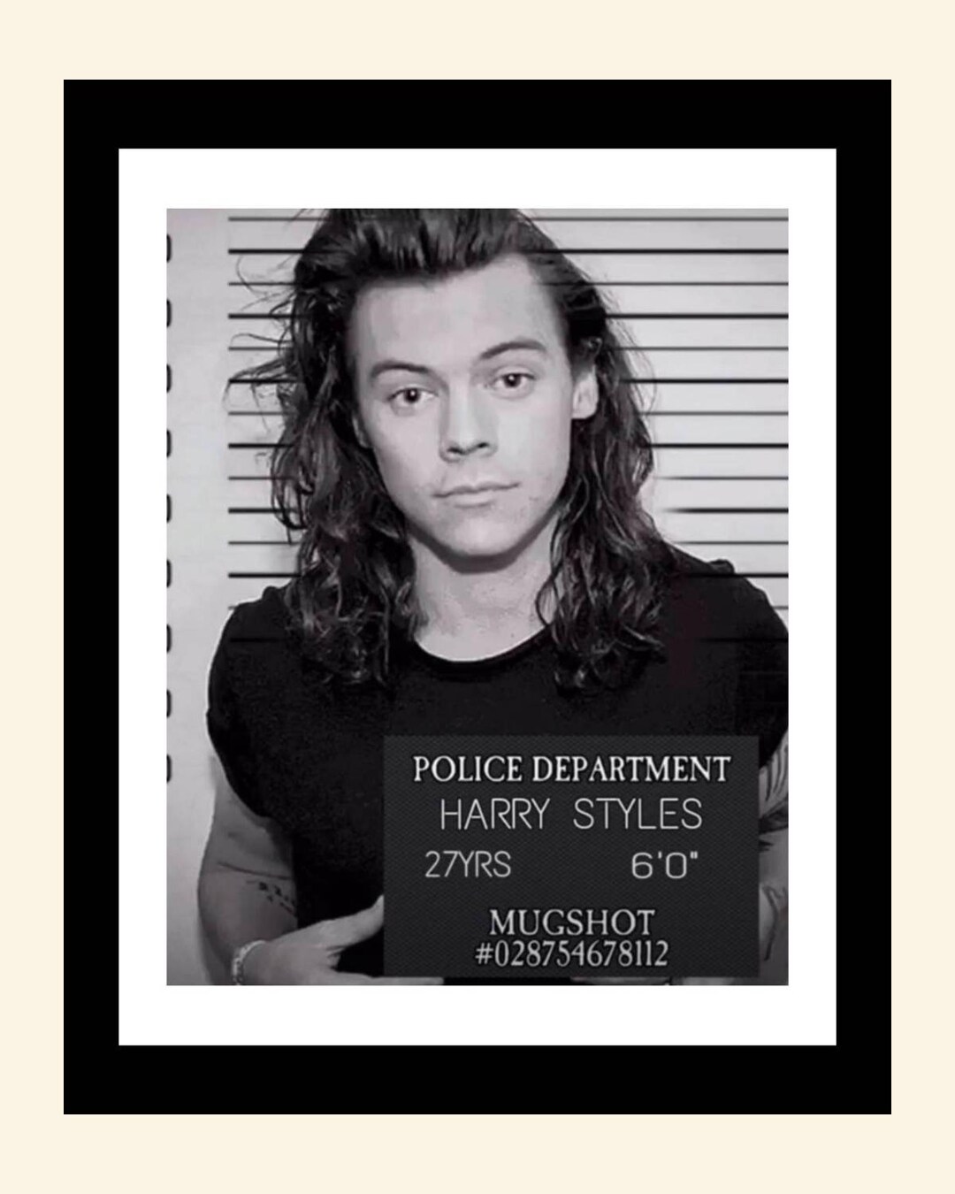 Mugshot Print: Harry Styles - Etsy