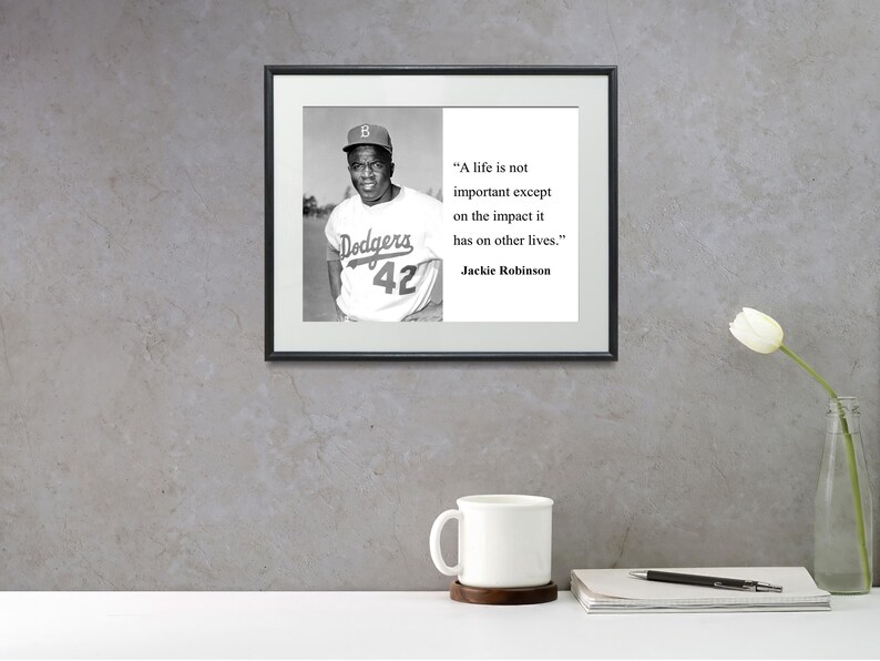 Jackie Robinson Quote Poster - the Impact on Other Lives - Etsy