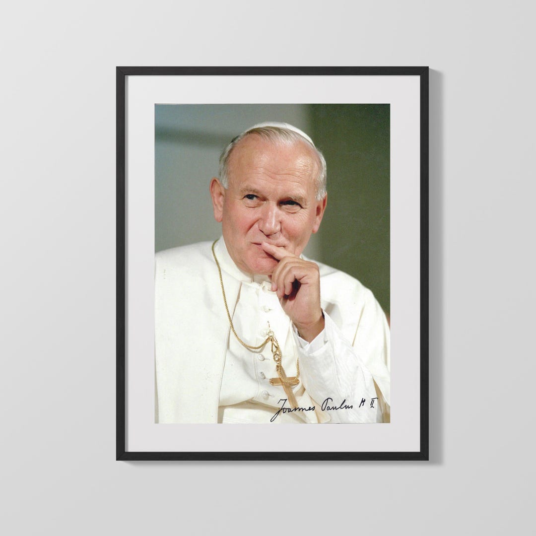 History Poster Print: Pope John Paul II Autograph Promo Print - Etsy