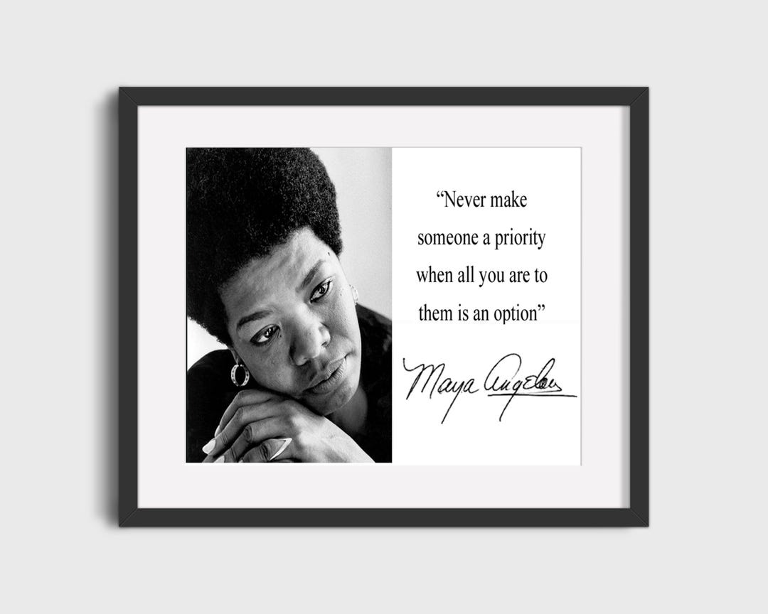 Maya Angelou Autograph Promo Print - Inspirational Quote Poster - Etsy