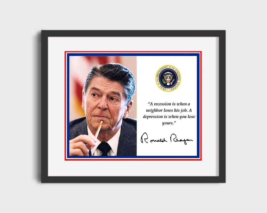 Classic Quotes - Ronald Reagan - Recession Humor With a Punch - Etsy