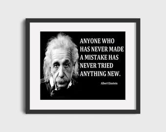 Inspirational Wall Decor - Albert Einstein Quote "anyone Who Has Never ...