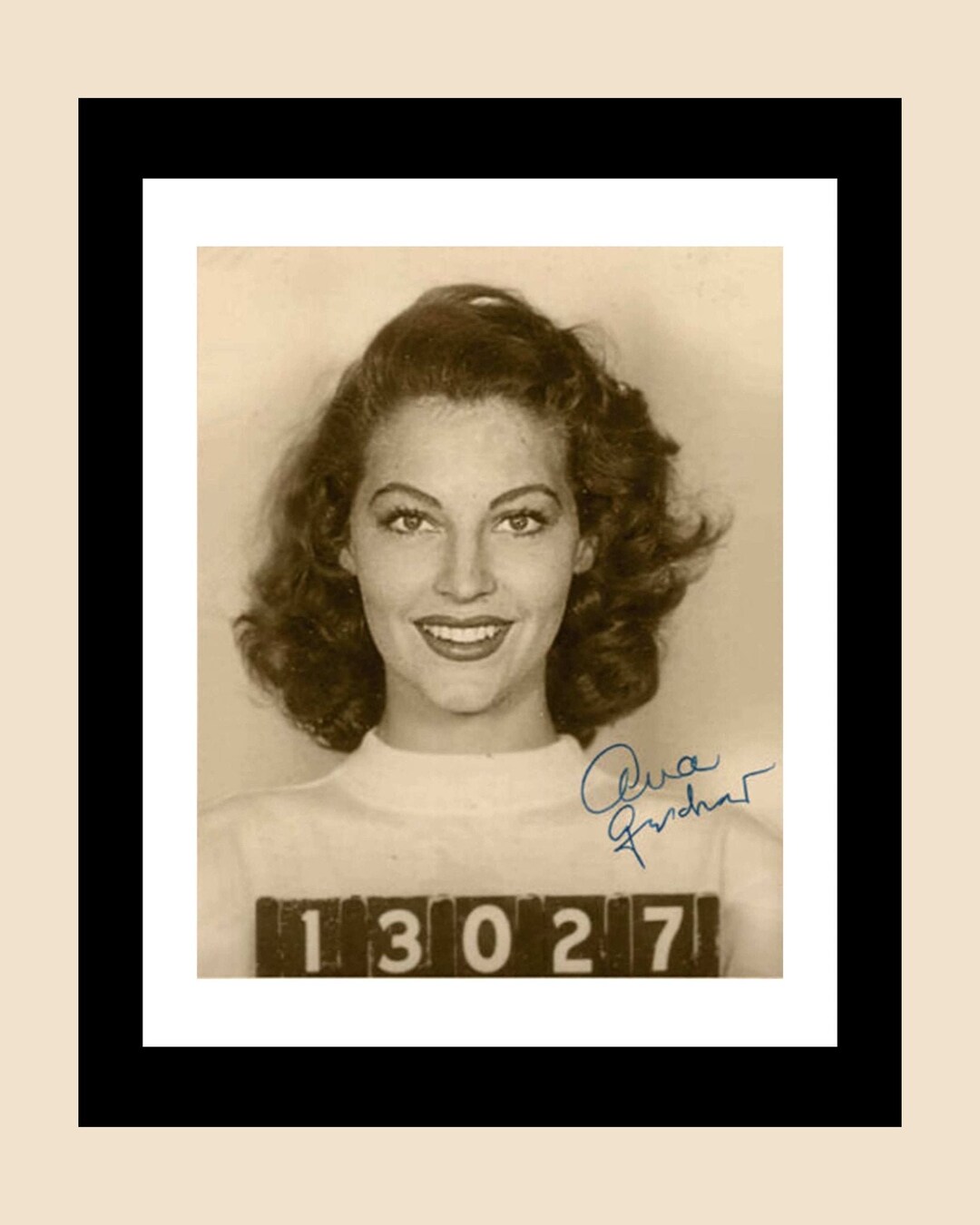 Mugshot Print: Ava Gardner - Etsy