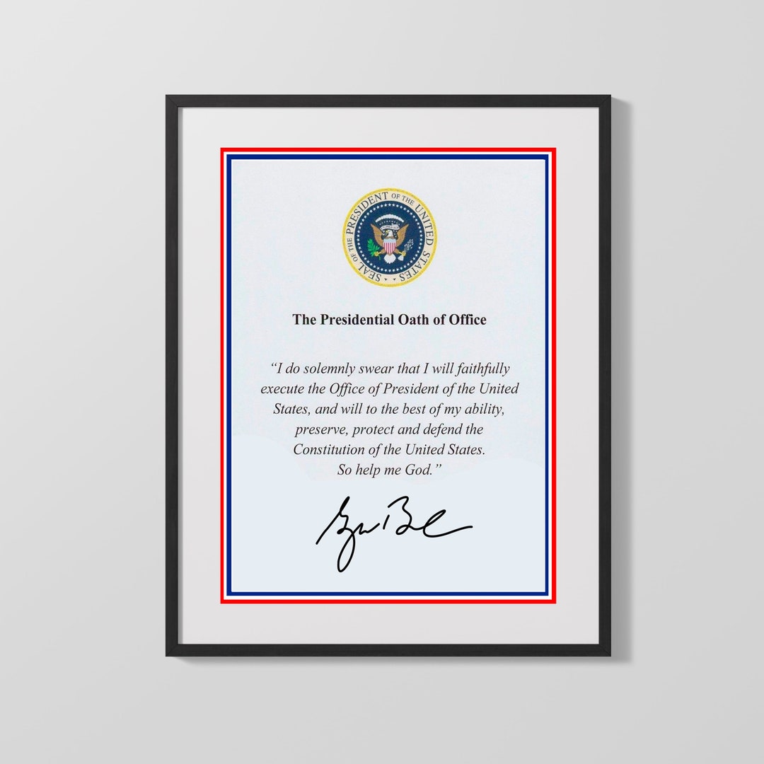 16x20 Framed George W Bush Autograph Promo Print Presidential Oath of ...