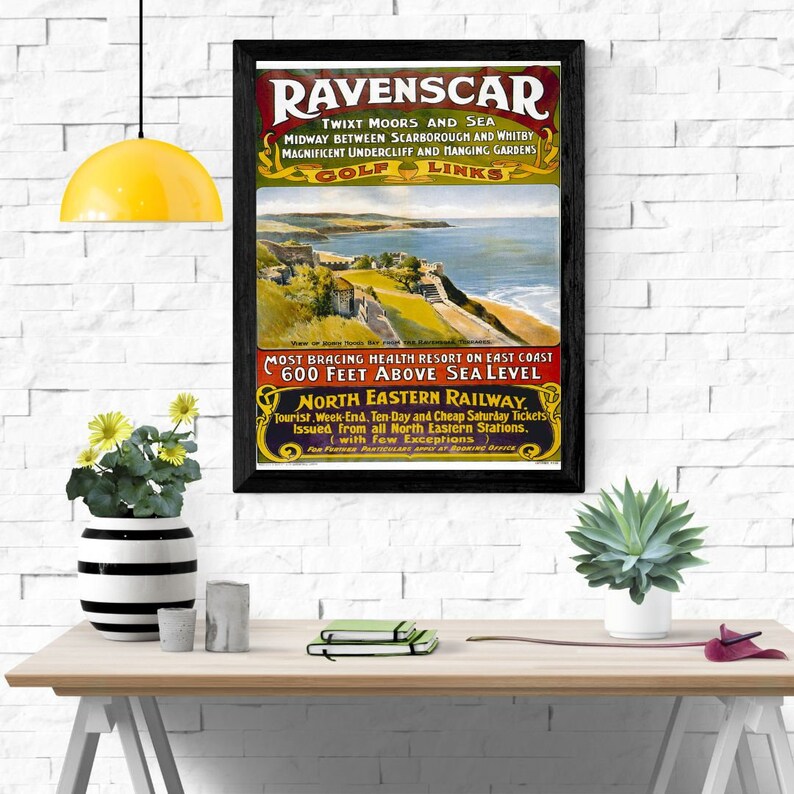Travel Poster Print: Ravenscar Golf Links North Eastern Railway - Etsy