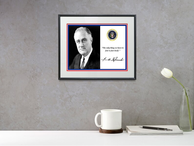 16x20 Framed Franklin Delano Roosevelt Autograph Promo Print FDR Quote ...