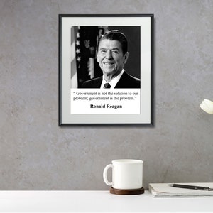 16x20 Framed Ronald Reagan Quote Government is the Problem - Etsy