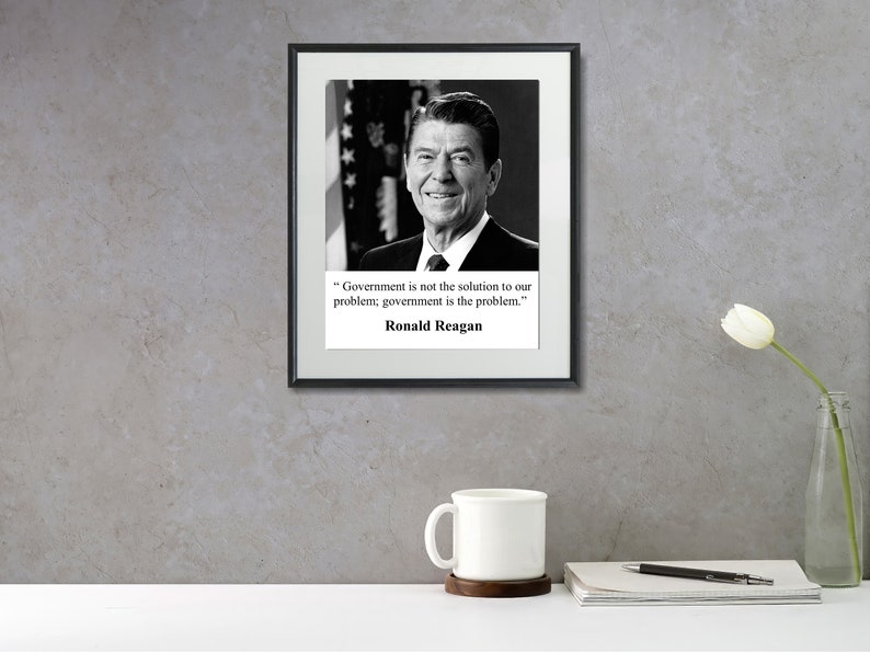 16x20 Framed Ronald Reagan Quote Government is the Problem - Etsy