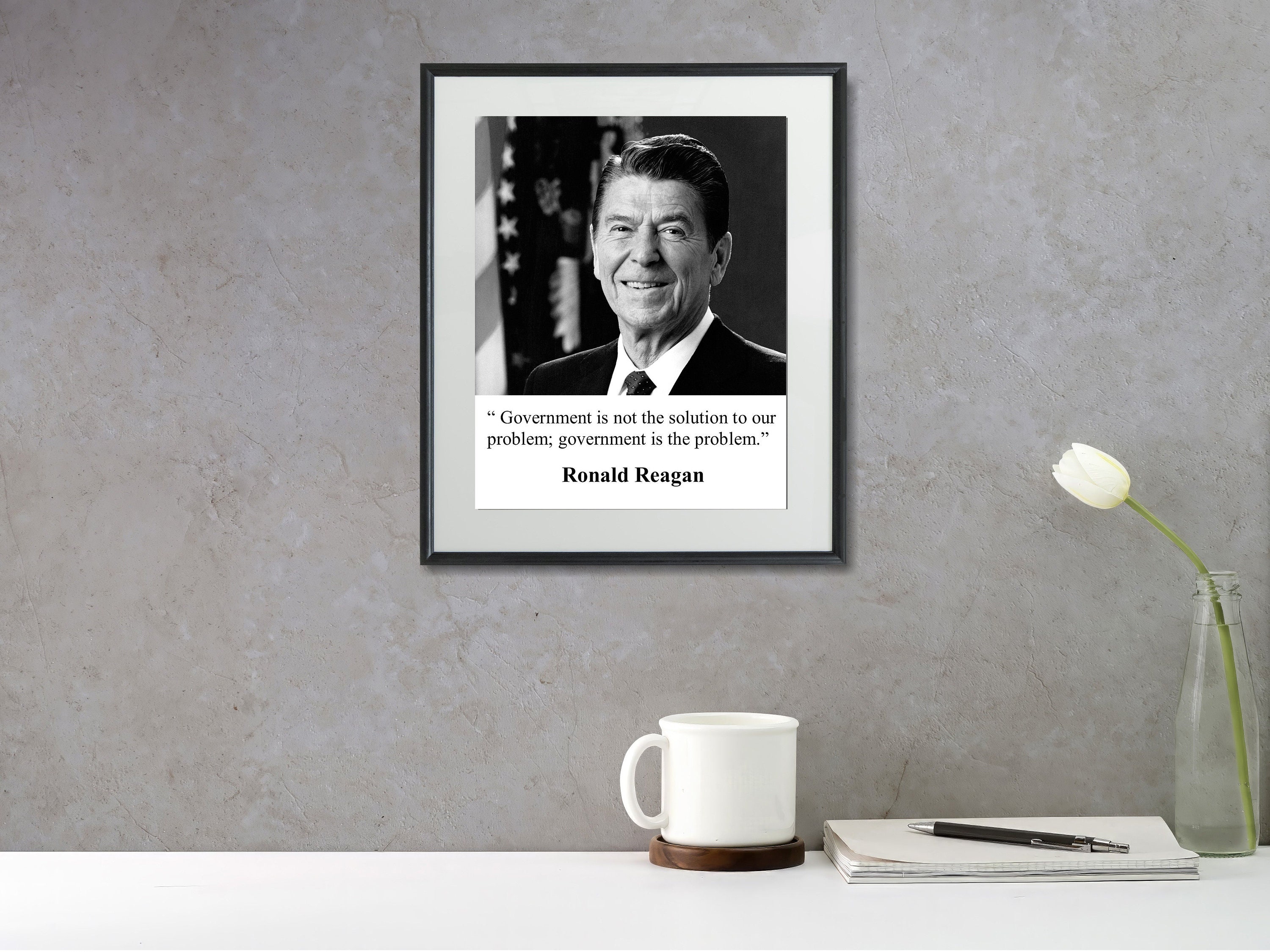 16x20 Framed Ronald Reagan Quote Government is the Problem - Etsy