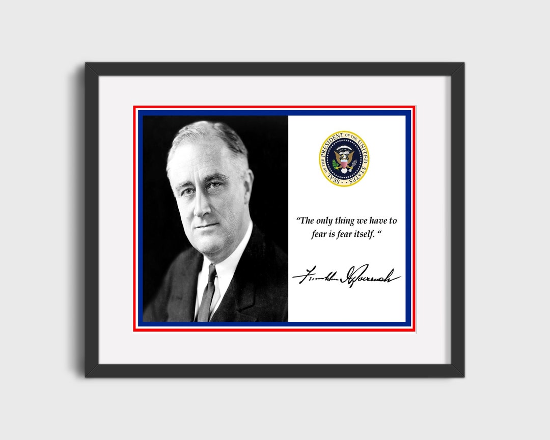 16x20 Framed Franklin Delano Roosevelt Autograph Promo Print FDR Quote ...
