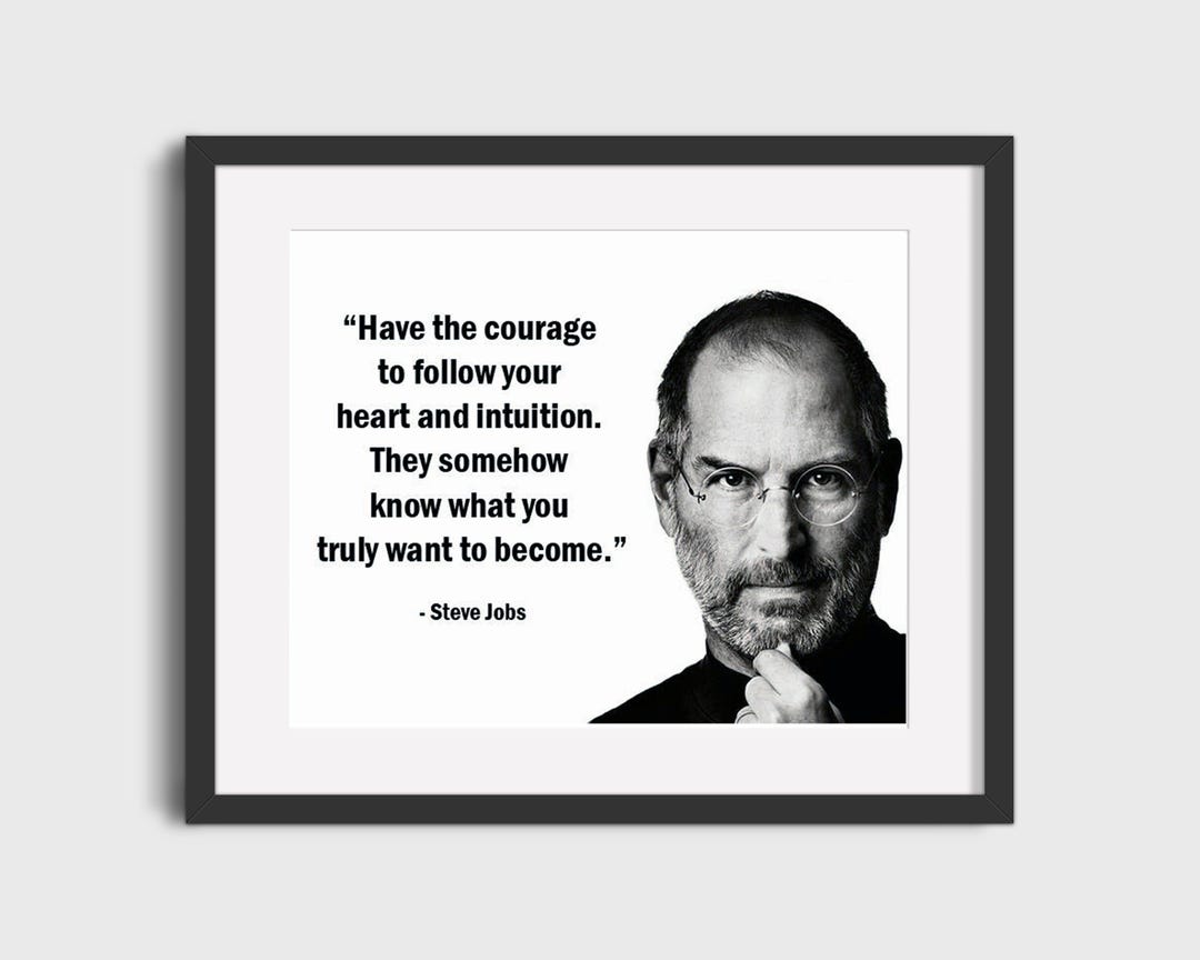 Steve Jobs Quote Poster - Follow Your Heart - Etsy