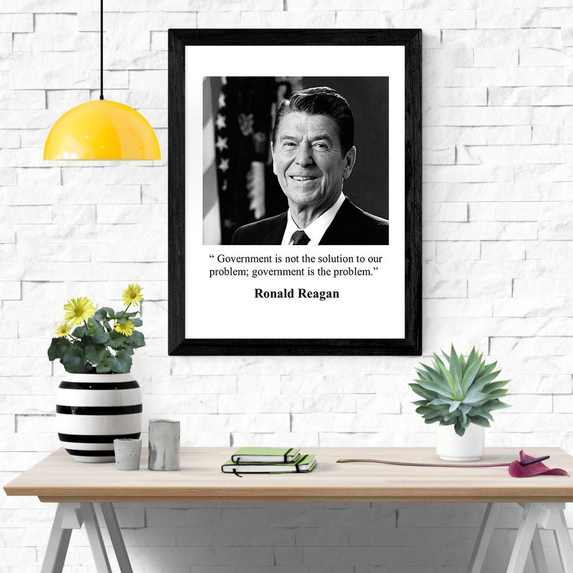16x20 Framed Ronald Reagan Quote Government is the Problem - Etsy