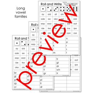 Onset and Rime Roll and Write: Blending and Chunking Words - Etsy