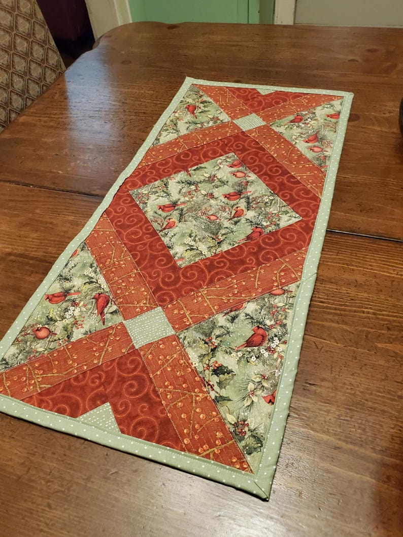 Handmade Quilted Table Runner is Insulated for Heat Protection ...