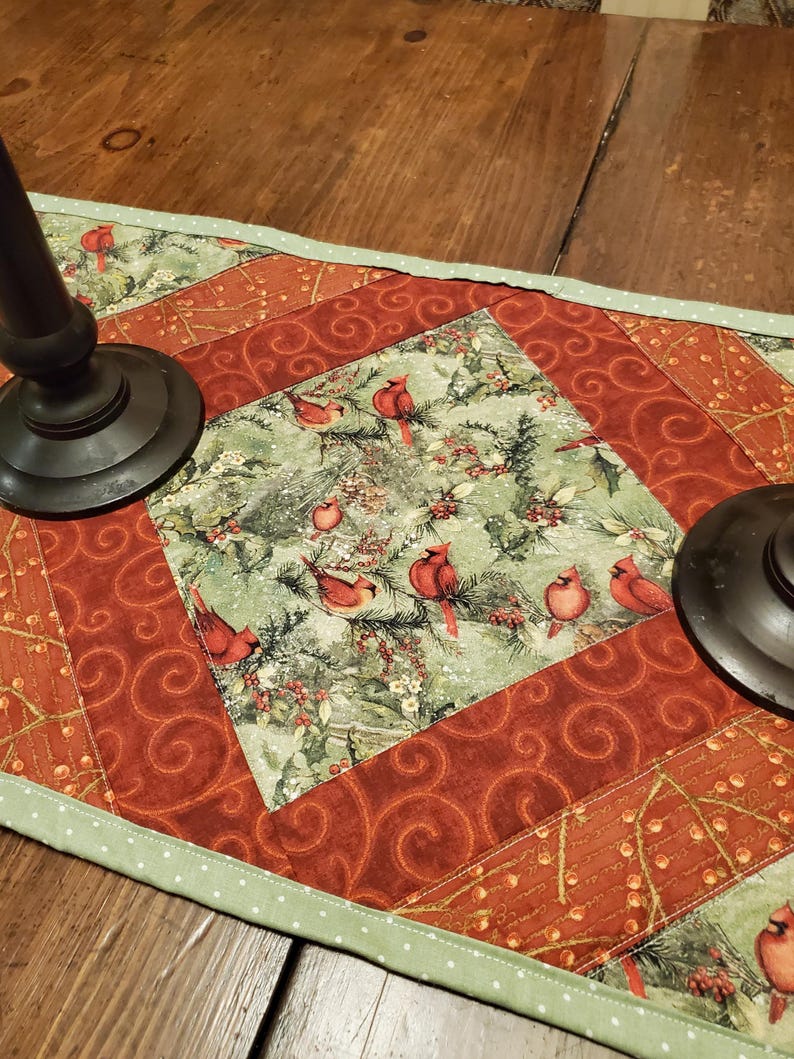 Handmade Quilted Table Runner is Insulated for Heat Protection ...