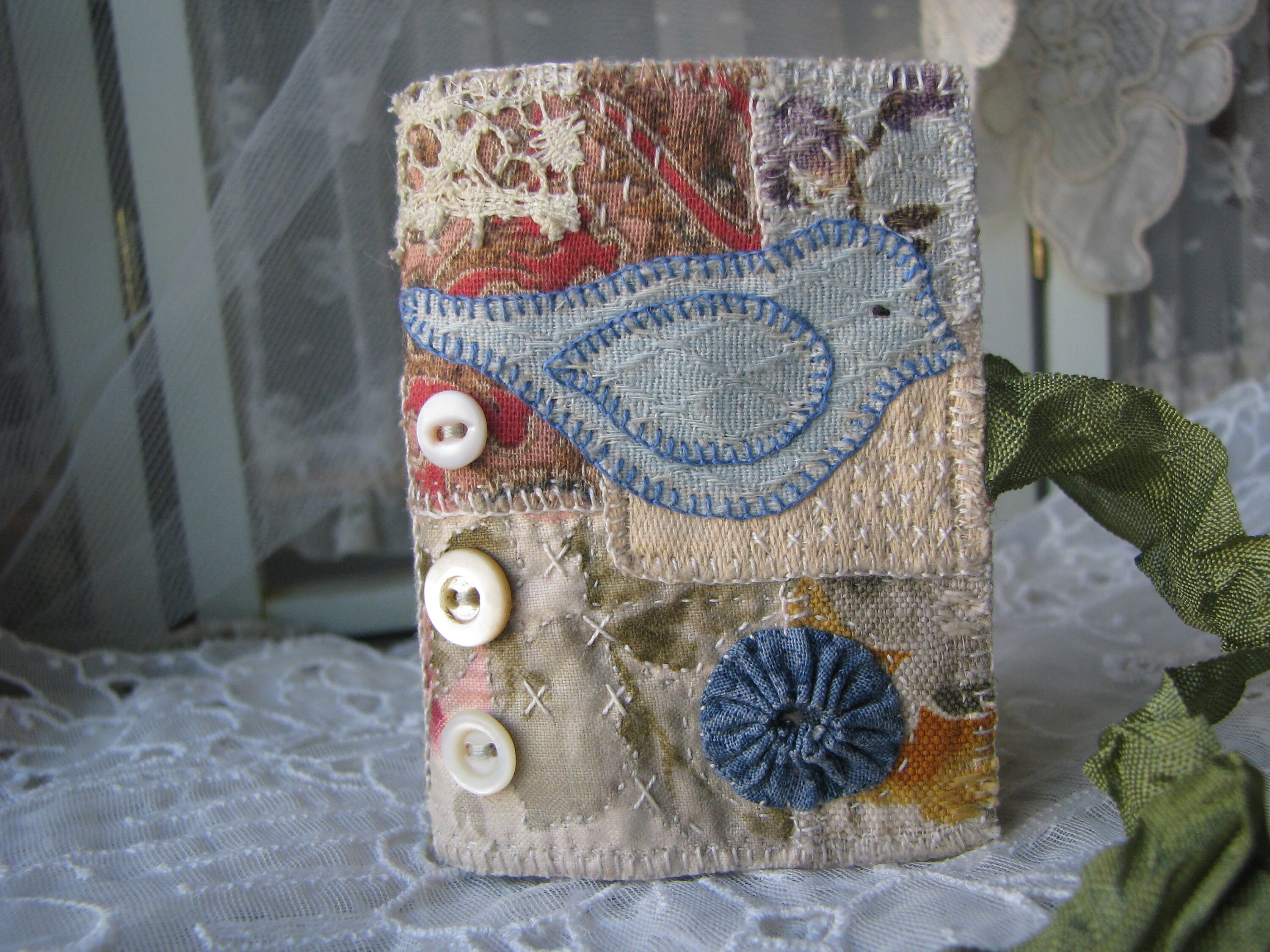 Slow Stitch Needle Book Kit, Blue Bird Needle Book Kit, Handmade Needle ...