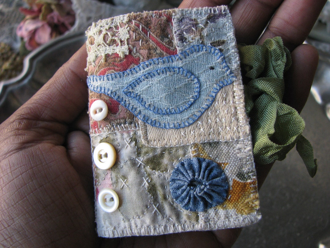 Slow Stitch Needle Book Kit, Blue Bird Needle Book Kit, Handmade Needle ...