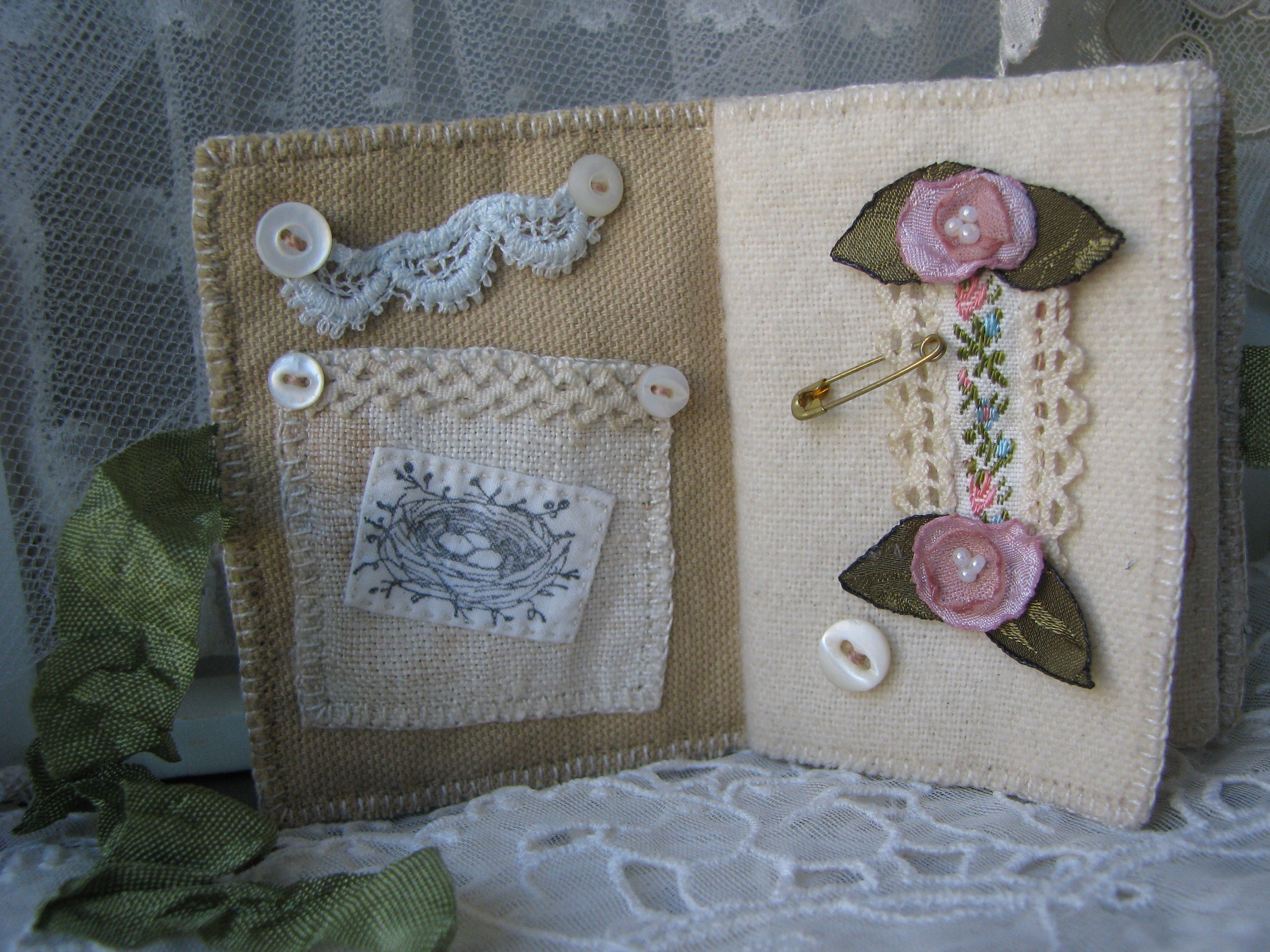 Slow Stitch Needle Book Kit, Blue Bird Needle Book Kit, Handmade Needle ...