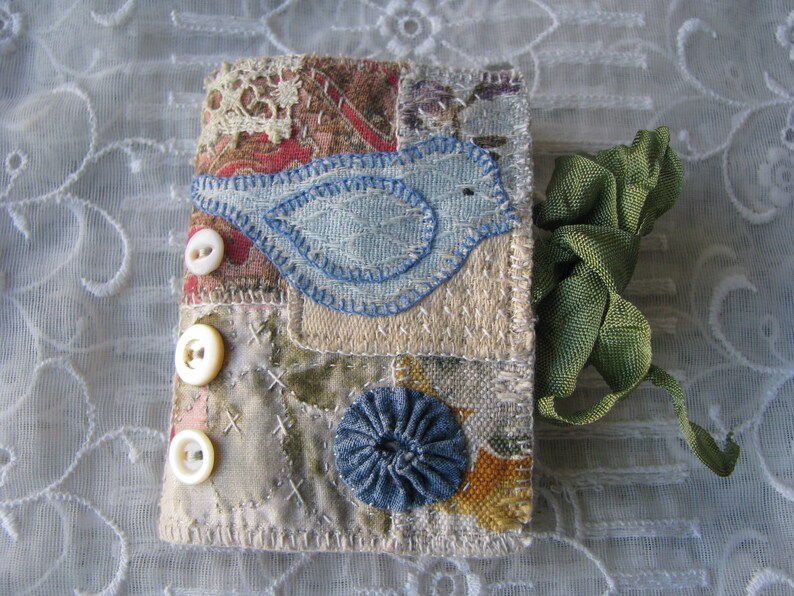 Slow Stitch Needle Book Kit, Blue Bird Needle Book Kit, Handmade Needle ...