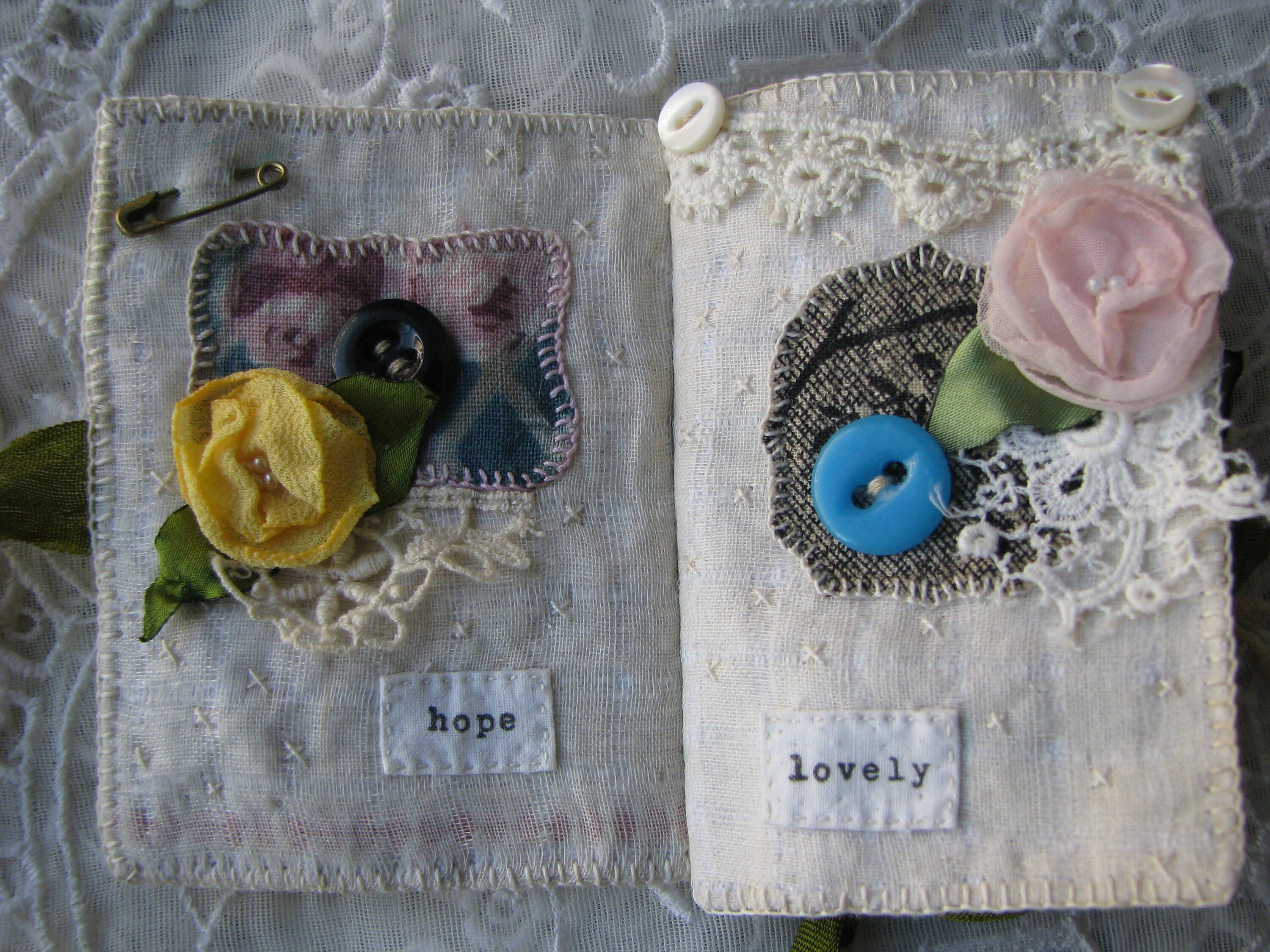 Slow Stitch Fabric Book Kit, Button Garden Book Kit, Handmade Fabric ...