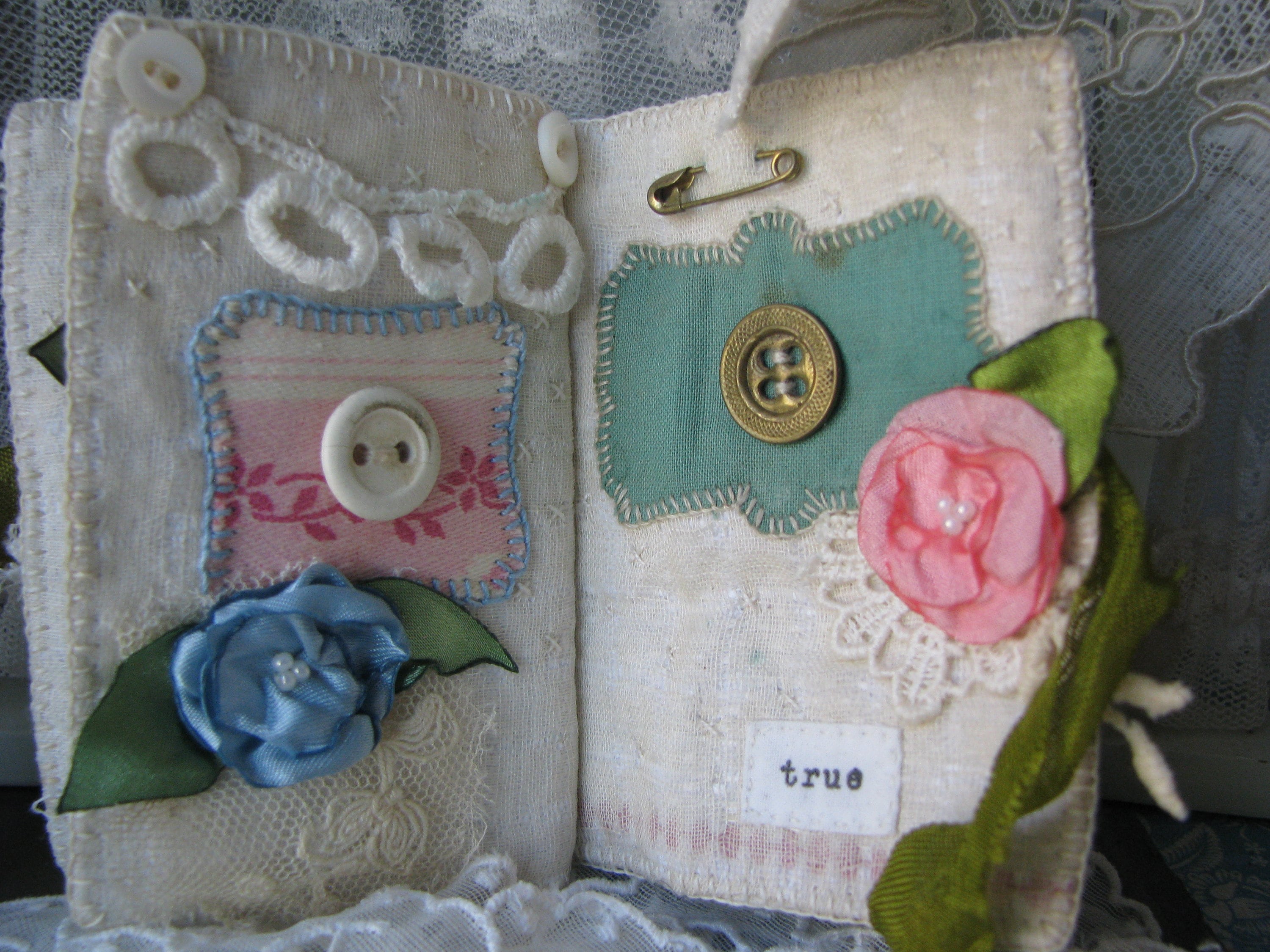 Slow Stitch Fabric Book Kit, Button Garden Book Kit, Handmade Fabric ...