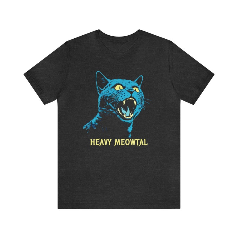 Heavy Metal Cat Graphic Tee, Cat Meow Tee, Heavy Meowtal Cat Shirt ...