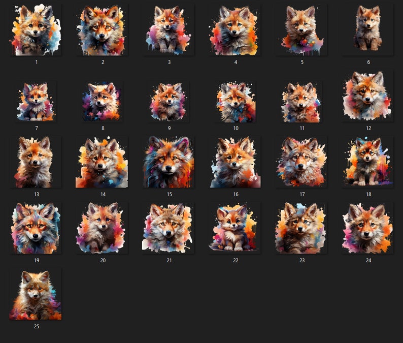 25 Fox Clipart PNG, Watercolor Fox Clipart, Fox Bundle Illustrations ...