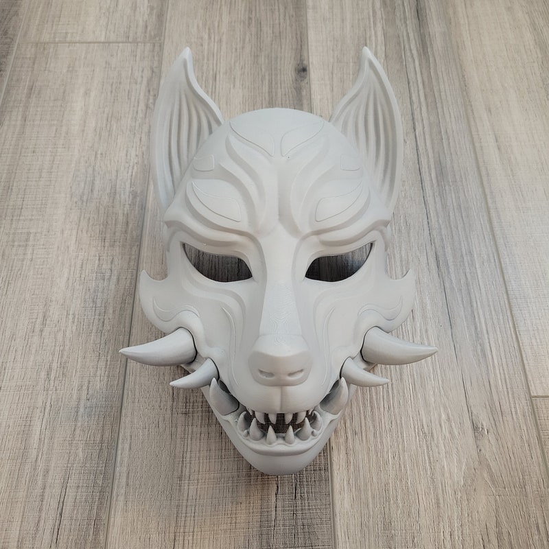 Anime Kitsune Face Mask - Etsy