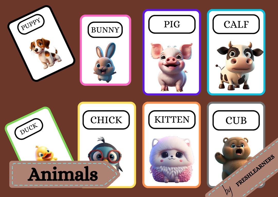 ANIMALS 16 Editable Cards • Nomenclature Flashcards PDF Printable Cards ...